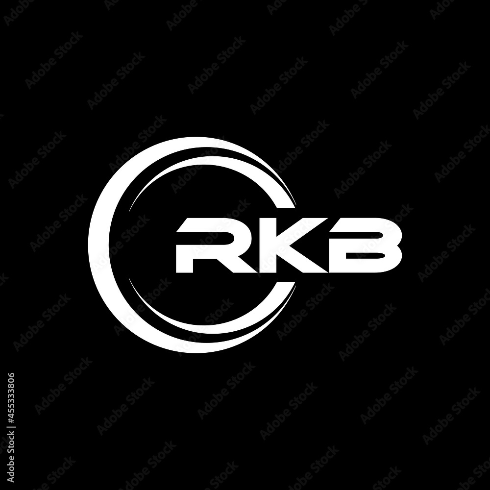 RKB letter logo design with black background in illustrator, vector ...