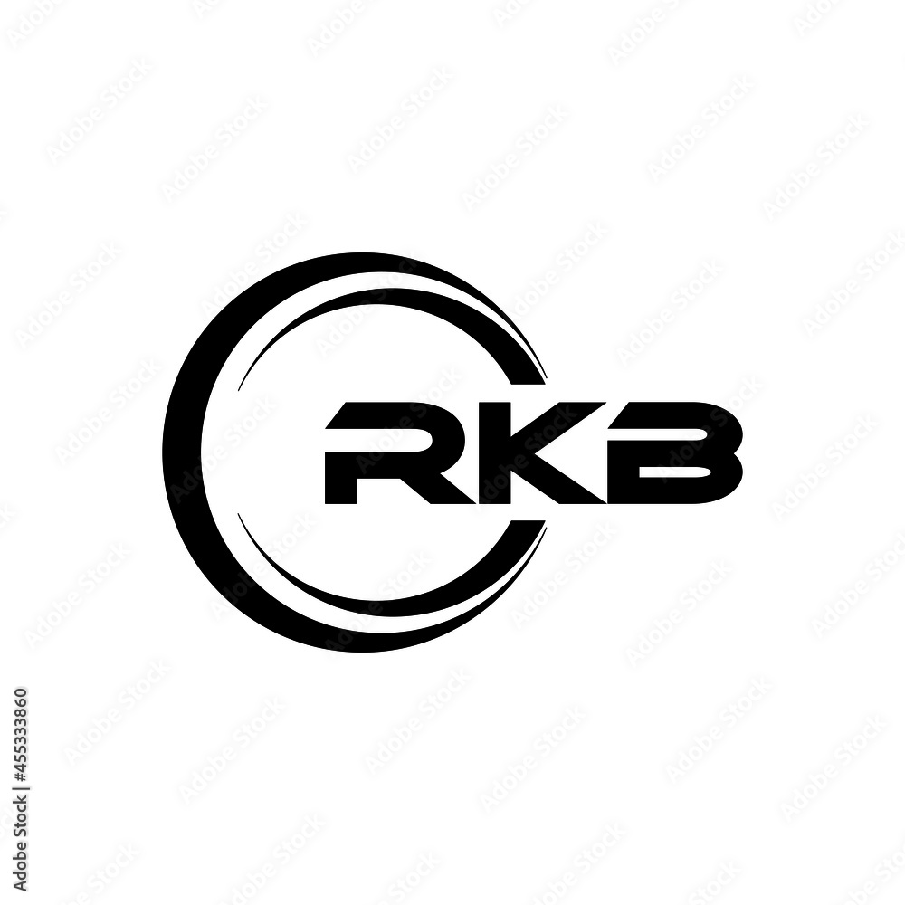 Vecteur Stock RKB letter logo design with white background in illustrator, vector logo modern ...