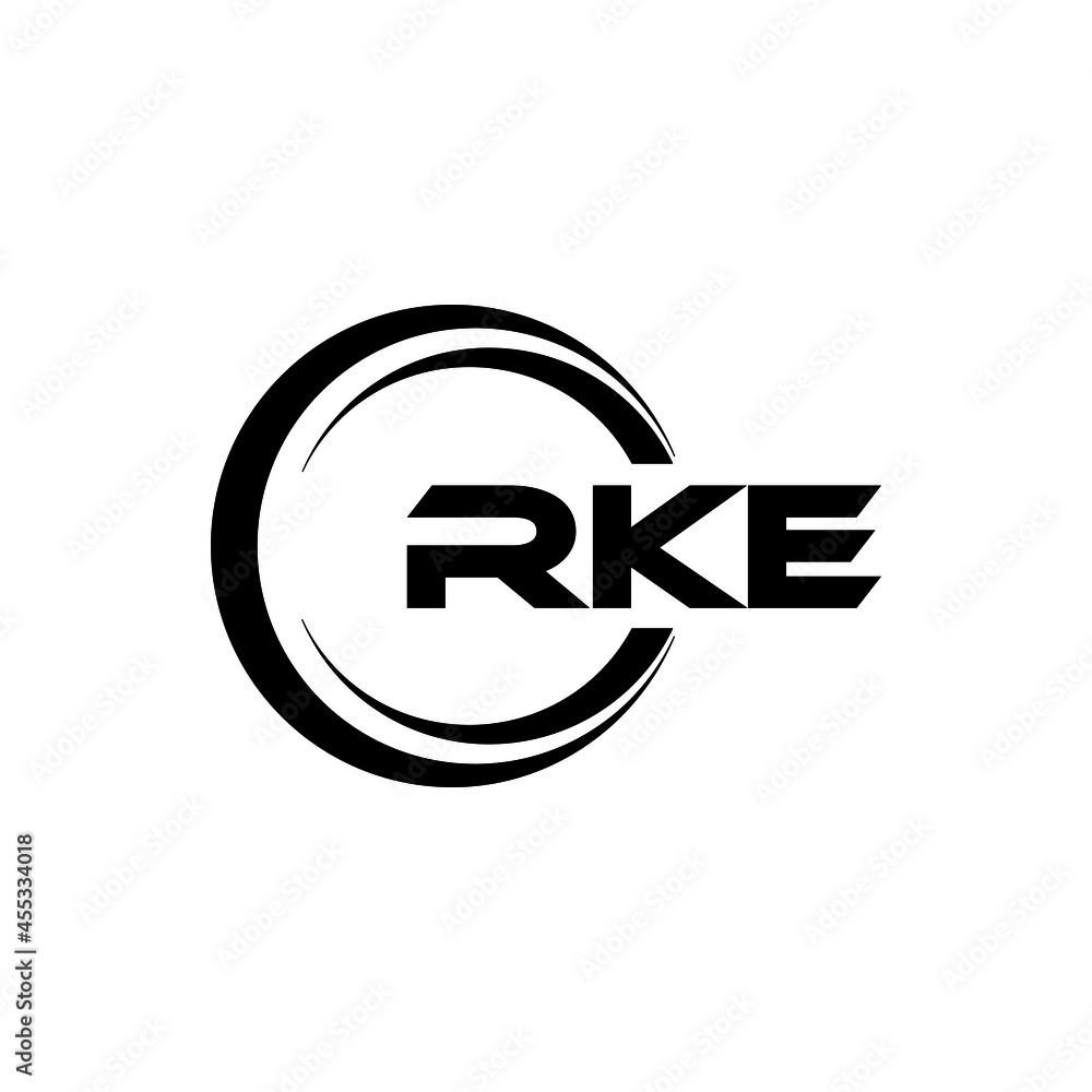 RKE letter logo design with white background in illustrator, vector ...