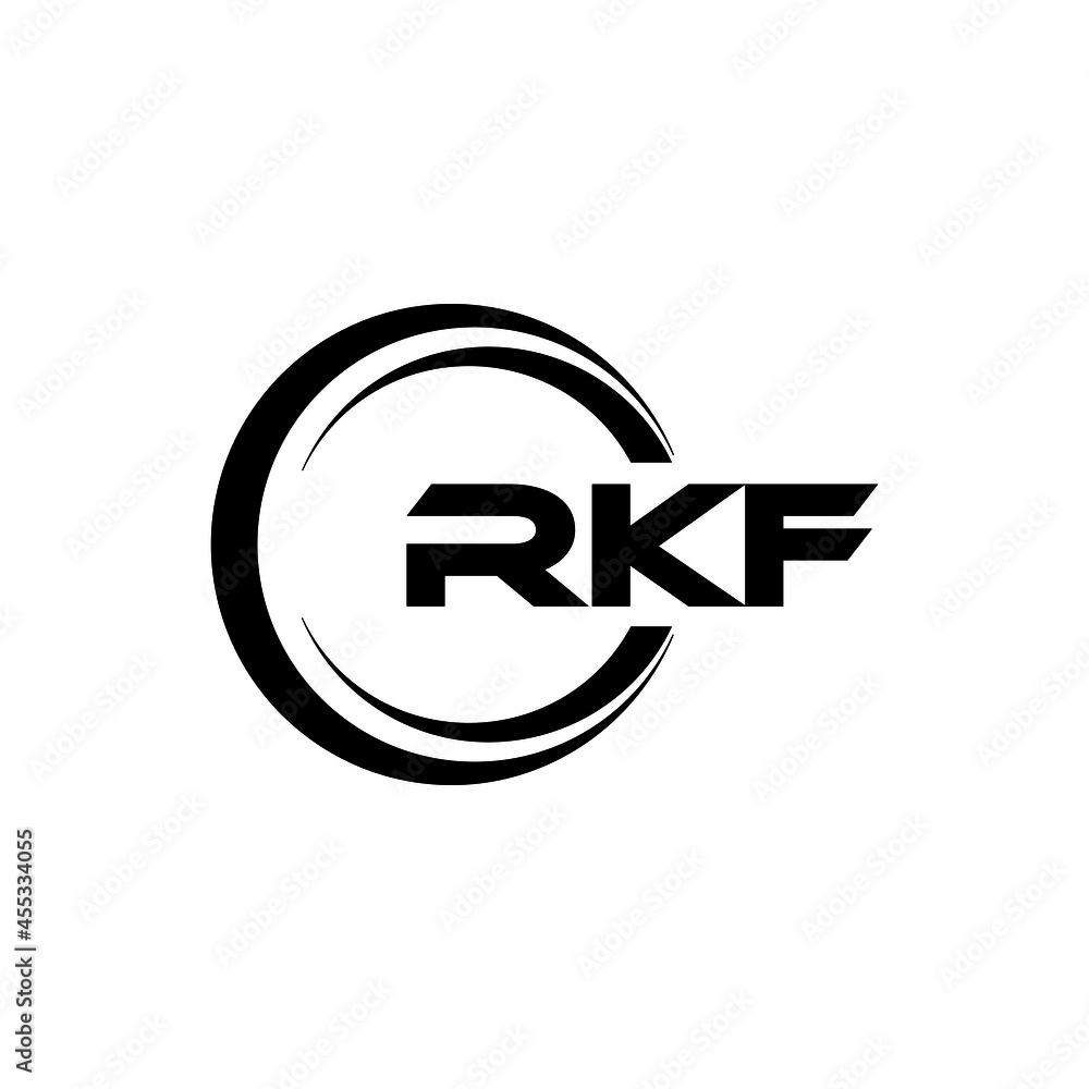 Vecteur Stock RKF letter logo design with white background in ...