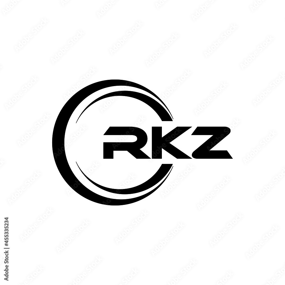 RKZ letter logo design with white background in illustrator, vector ...