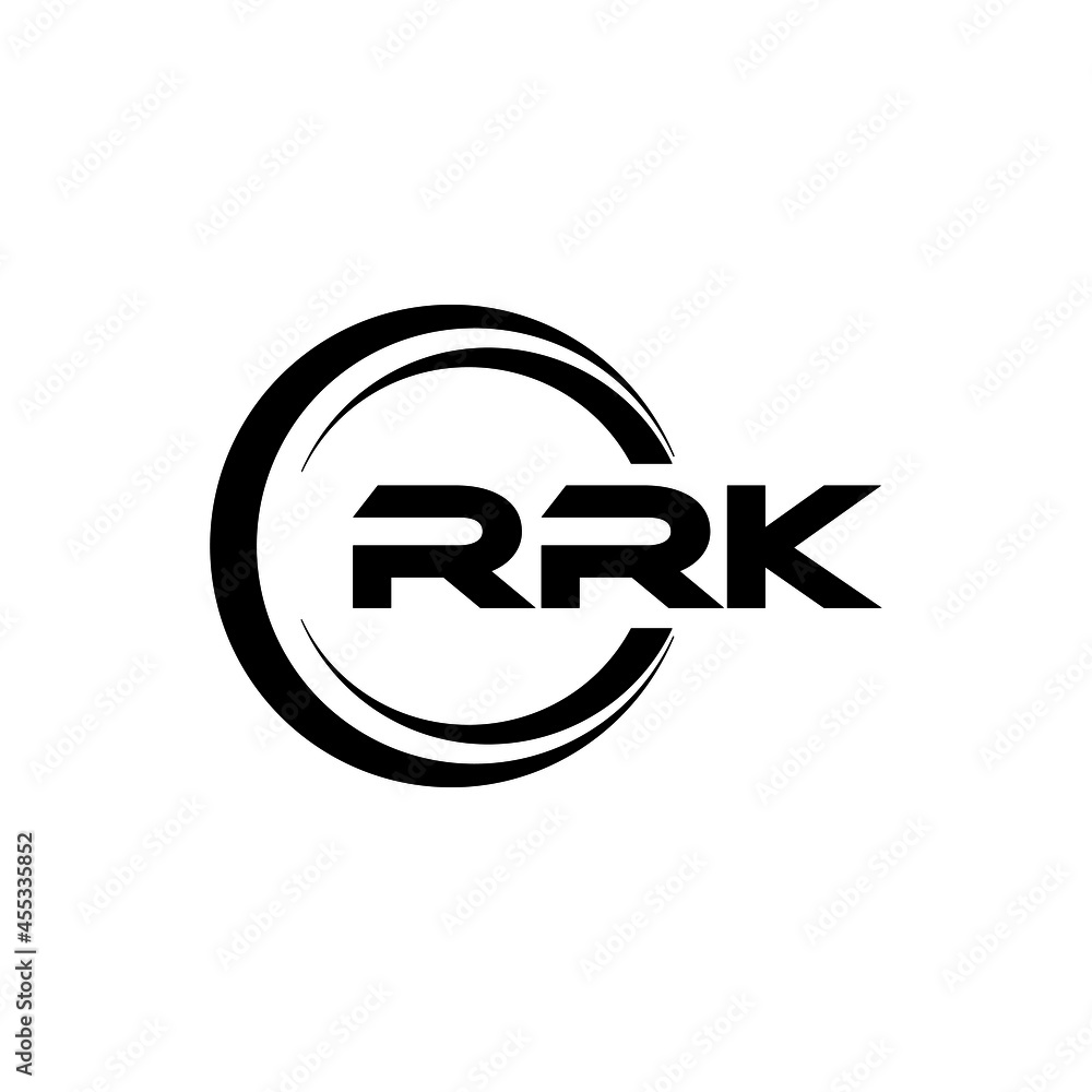 RRK letter logo design with white background in illustrator, vector ...