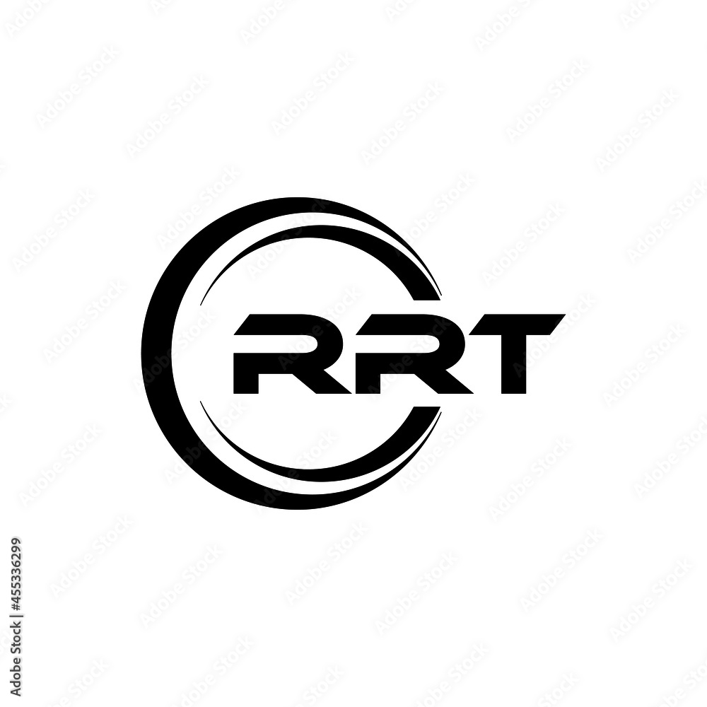 Vecteur Stock RRT letter logo design with white background in ...