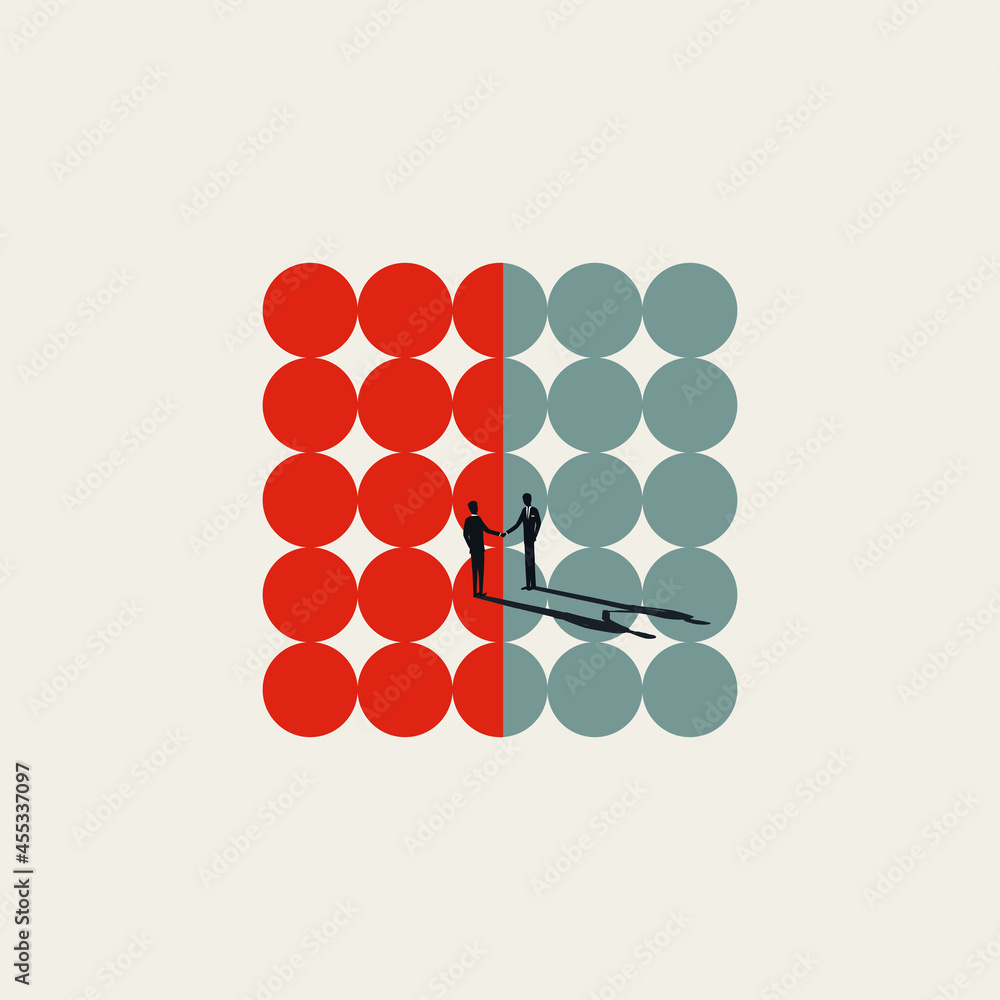 Business merger and acquisition vector concept. Symbol of negotiation ...
