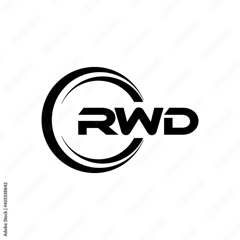RWD letter logo design with white background in illustrator, vector ...