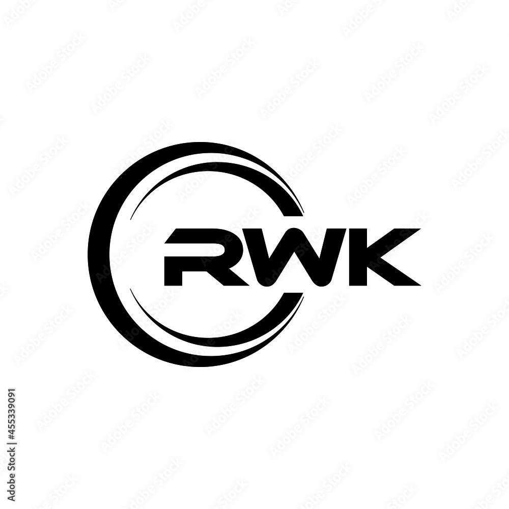 RWK letter logo design with white background in illustrator, vector ...