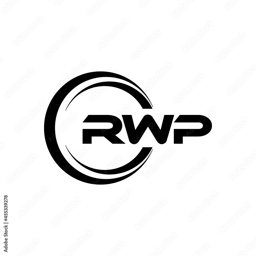 RWP letter logo design with white background in illustrator, vector ...