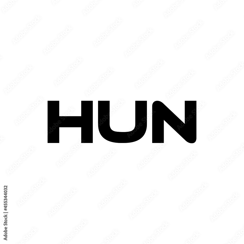 HUN letter logo design with white background in illustrator, vector ...