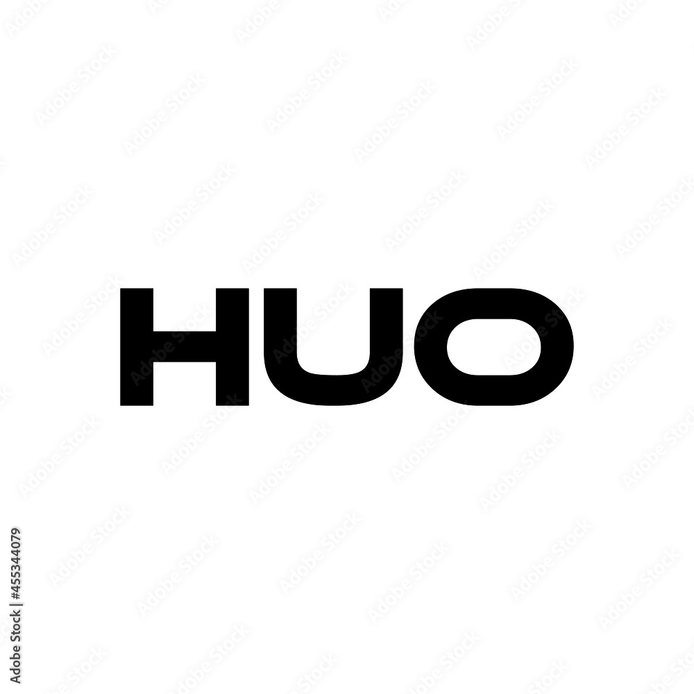HUO letter logo design with white background in illustrator, vector ...