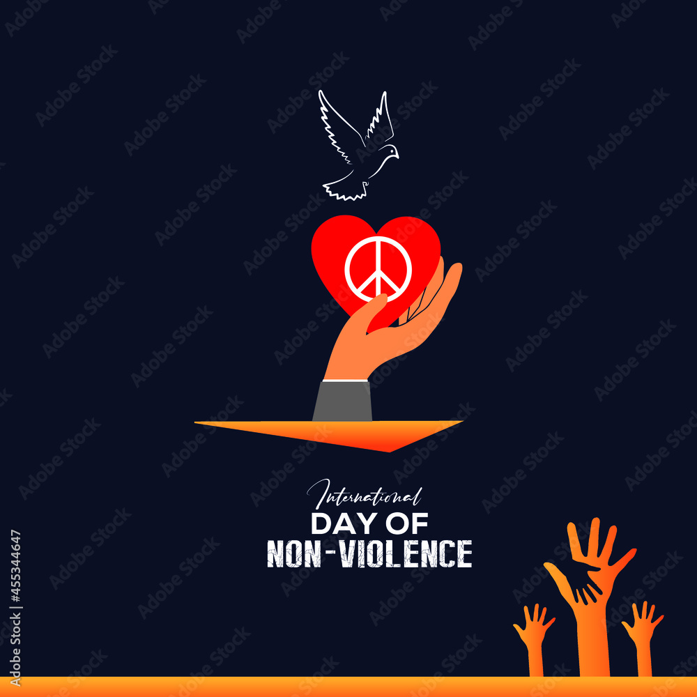 International Day of Non-Violence Concept. October 2. Template for ...