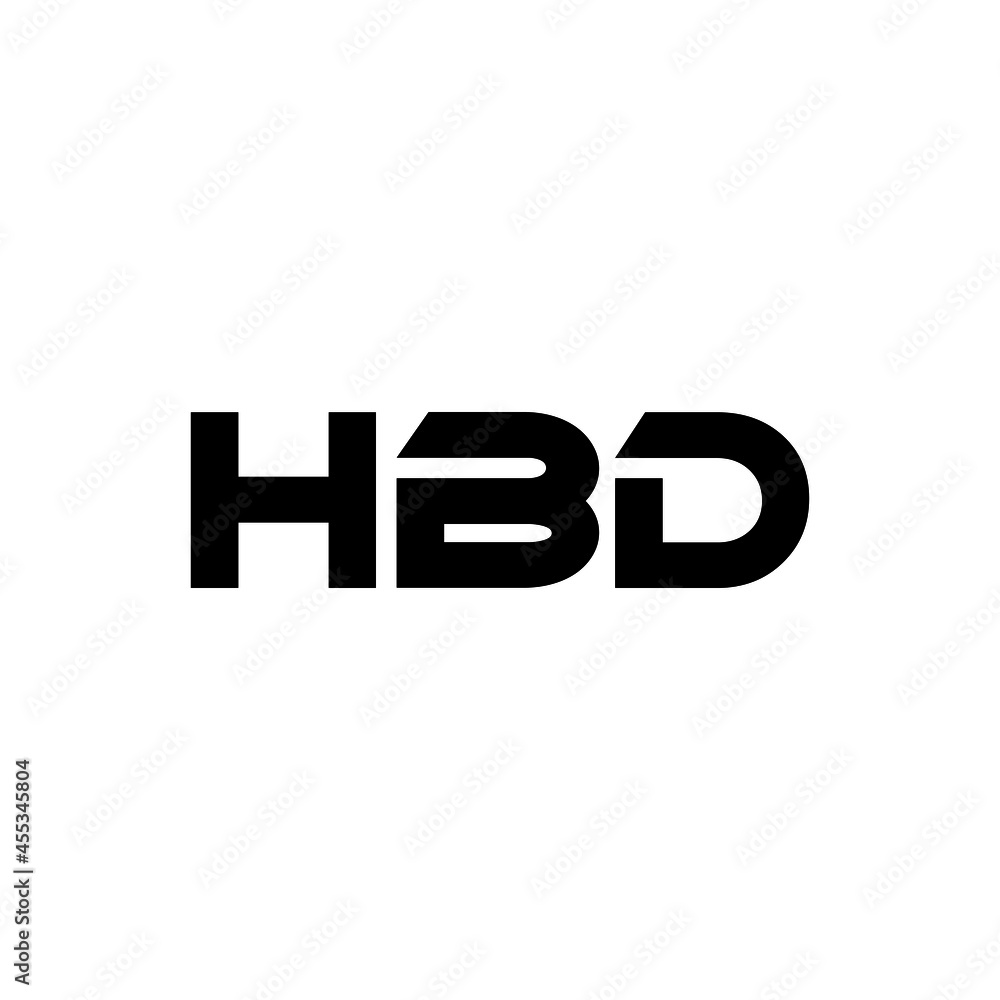 Vecteur Stock HBD letter logo design with white background in ...