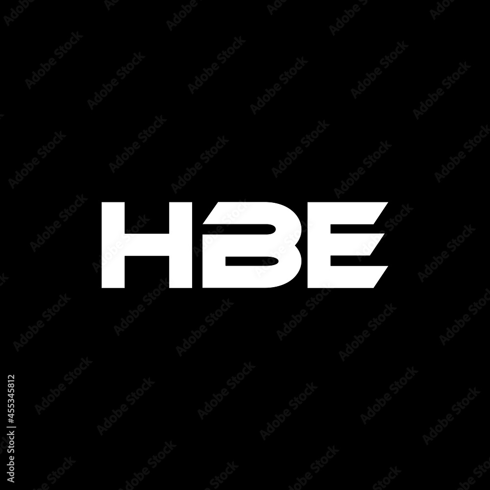 HBE letter logo design with black background in illustrator, vector ...