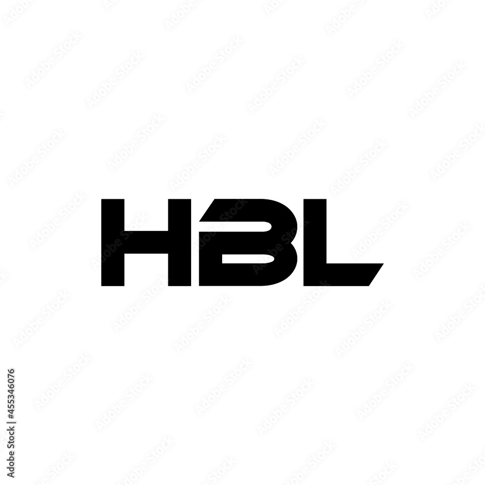 HBL letter logo design with white background in illustrator, vector ...