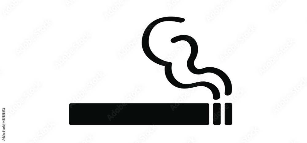 Smoking pictogram. Smoke cigarette tobacco or cigarettes logo. Smokking ...