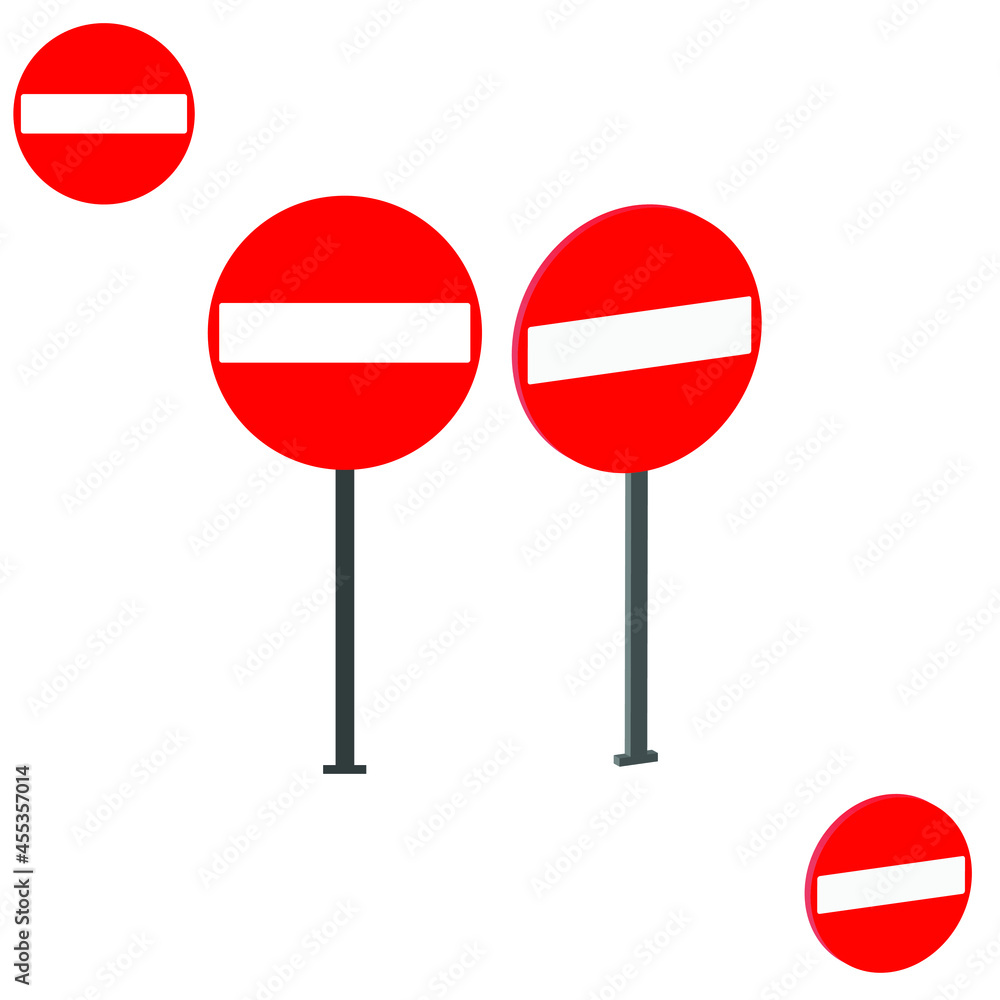 no entry traffic sign with 3d view, traffic rules and signs Stock ...