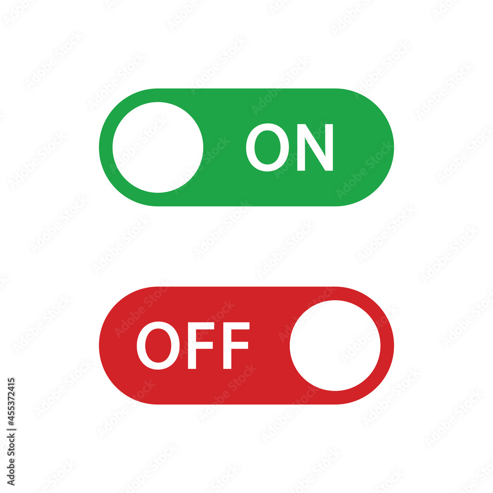 ภาพประกอบสต็อก Conjunto de icono de interruptor de encendido y apagado ...