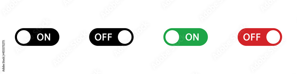 Conjunto de icono de interruptor de encendido y apagado. Concepto de ...
