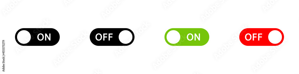 Conjunto de icono de interruptor de encendido y apagado. Concepto de ...