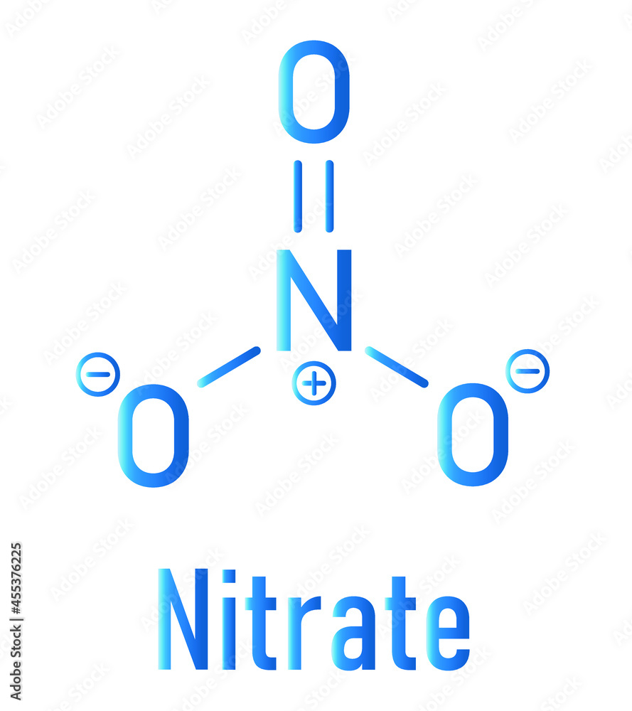 Nitrate anion, chemical structure. Skeletal formula. Stock Vector ...
