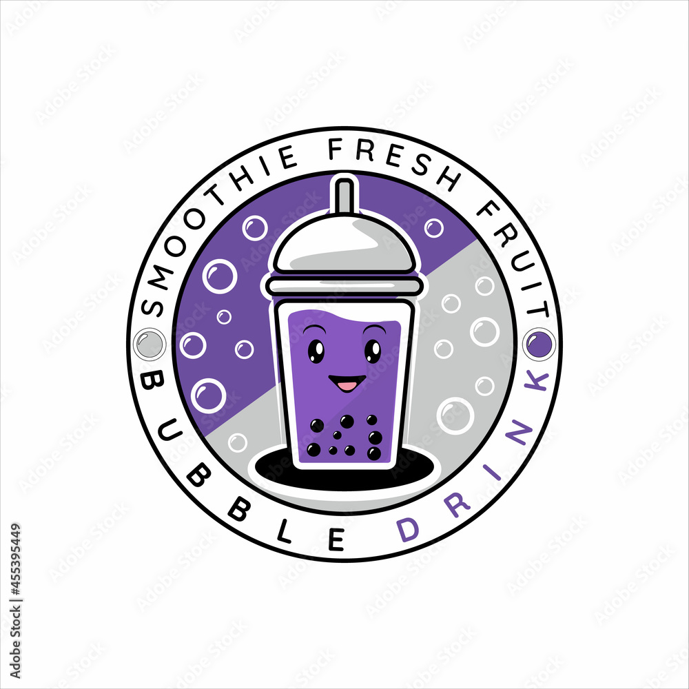bubble drink logo vector illustration template icon design. cold milk ...