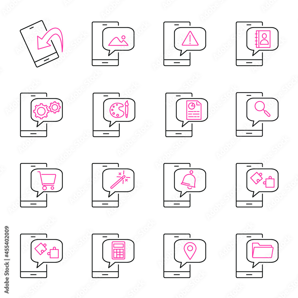 Mobile App icons set. Mobile App pack symbol vector elements for ...