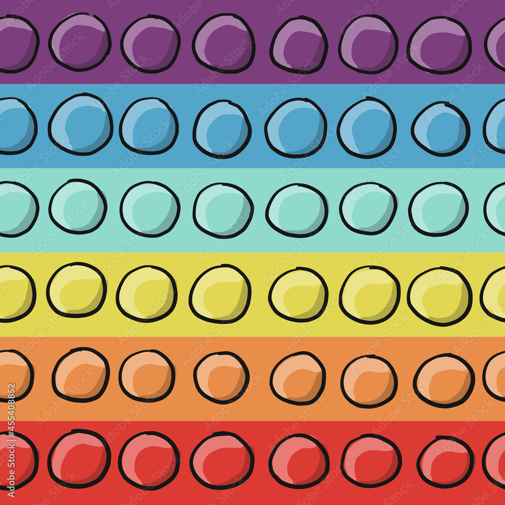 Funny Pop it fidget sensory toy jump. Seamless Pattern background ...