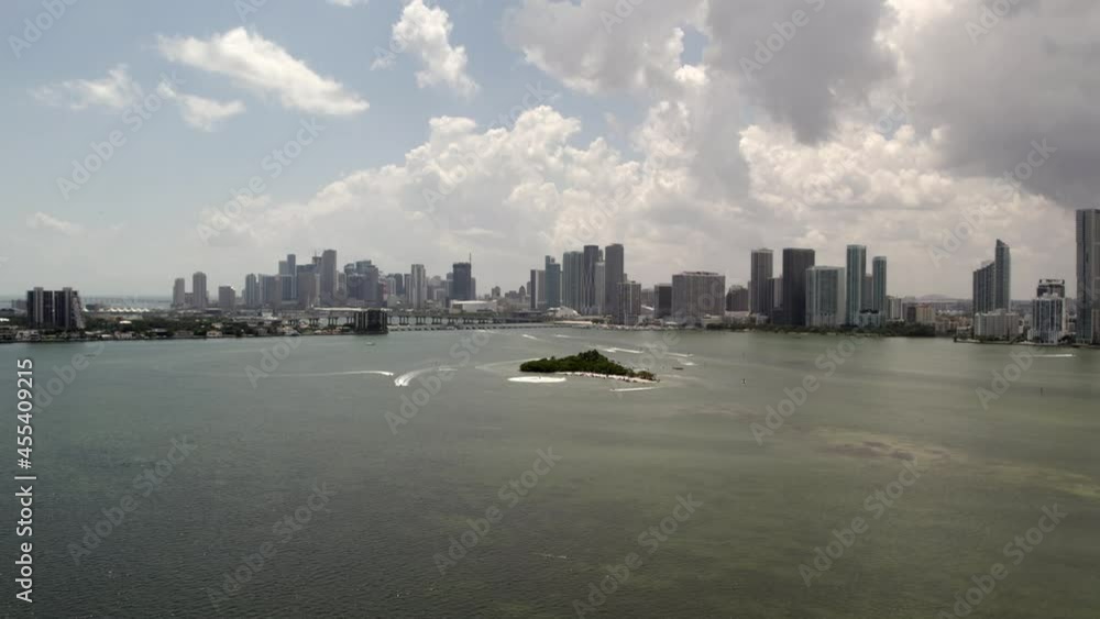 Aerial video Miami Pace Picnic Island Memorial Day Weekend 2021 Stock ...