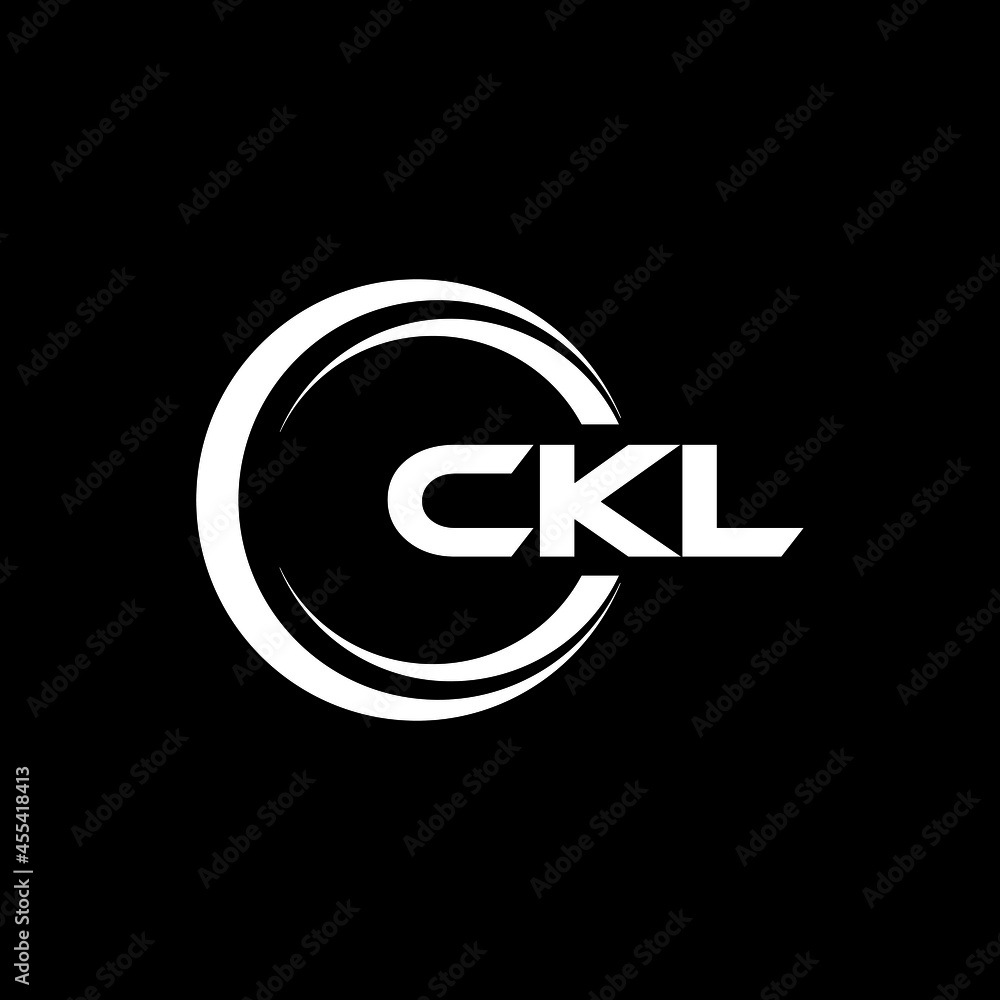 CKL letter logo design with black background in illustrator, vector ...