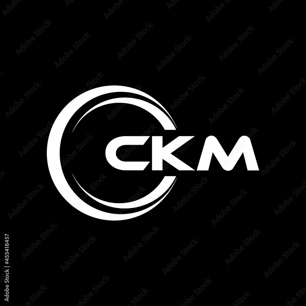 CKM letter logo design with black background in illustrator, vector ...