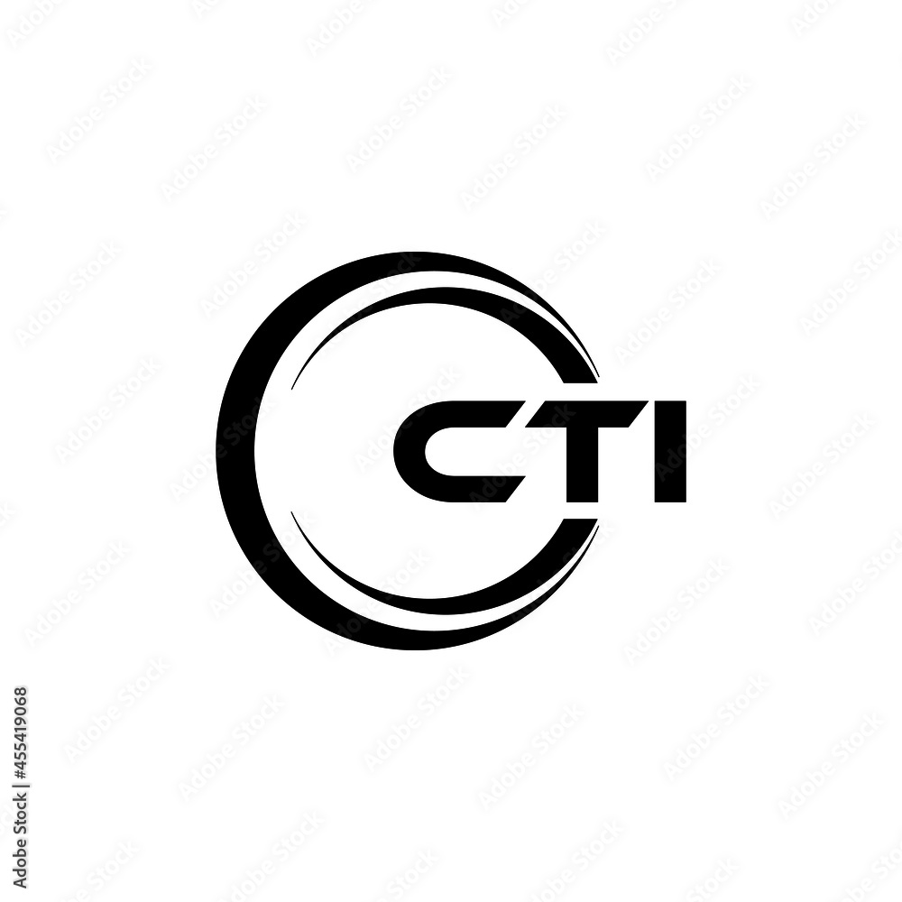 CTI letter logo design with white background in illustrator, vector ...