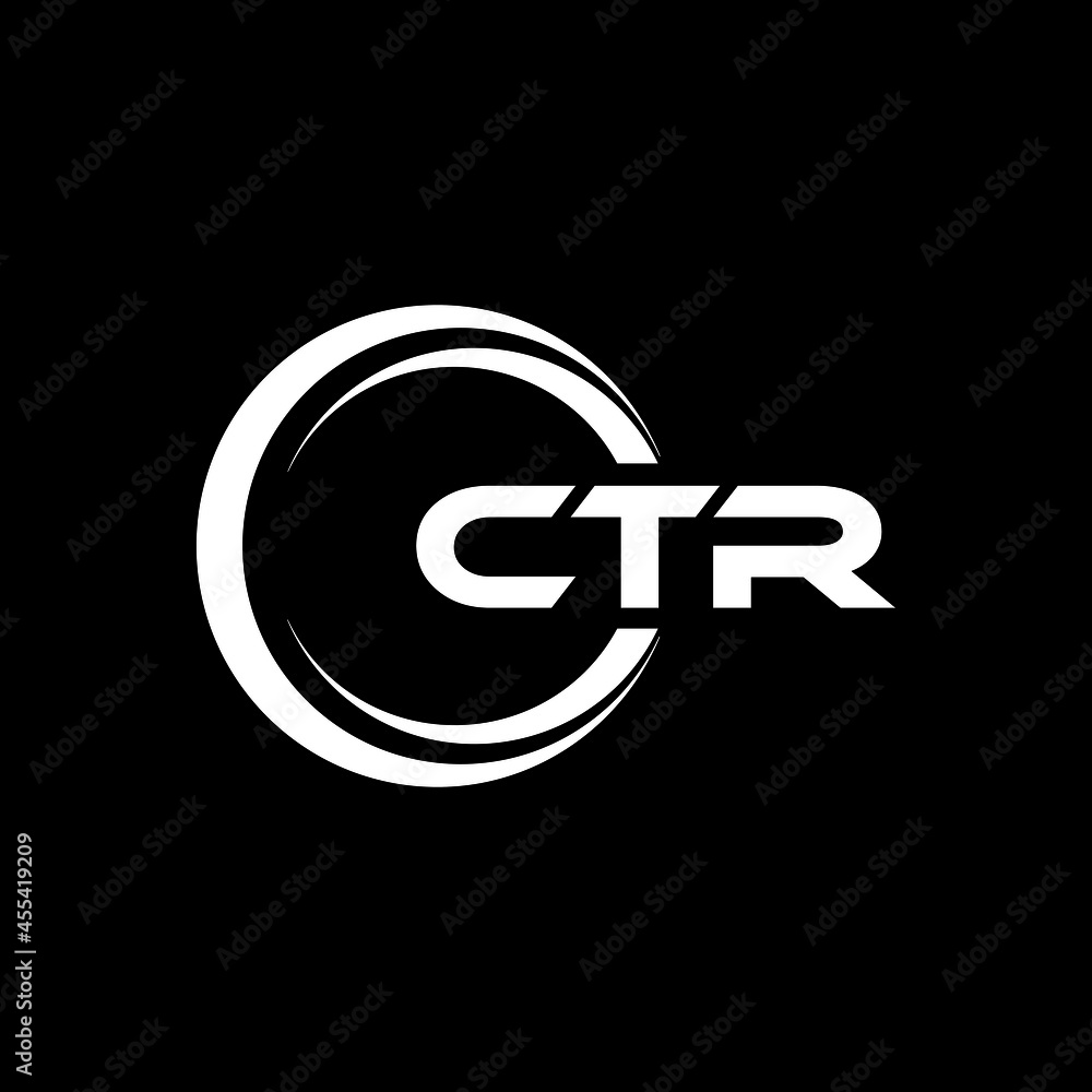 CTR letter logo design with black background in illustrator, vector ...
