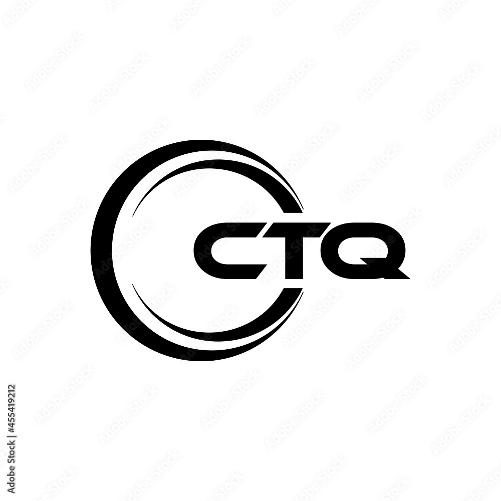 CTQ letter logo design with white background in illustrator, vector ...