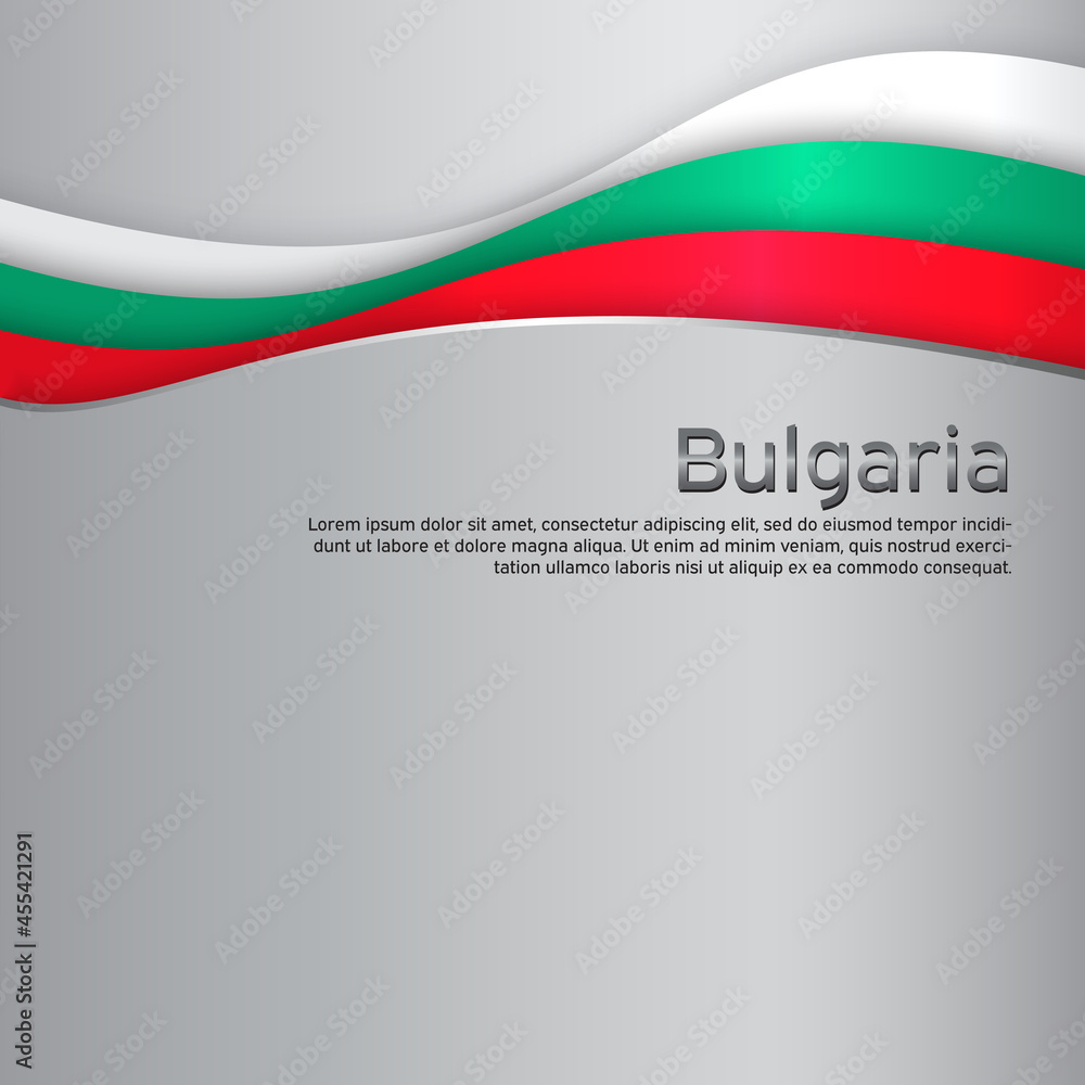 Abstract waving bulgaria flag. Paper cut. Creative metal background for ...