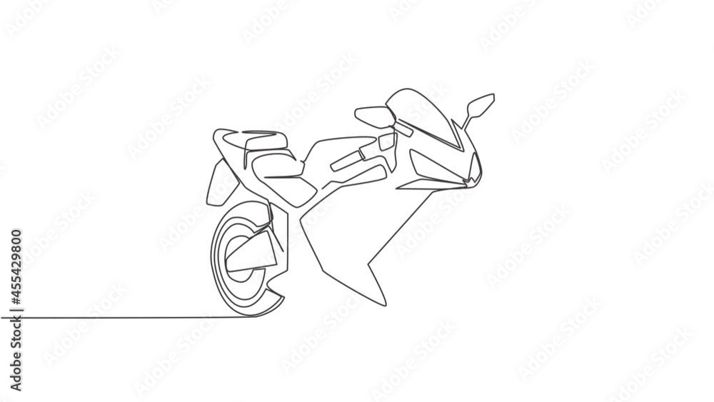 Animated self drawing of one continuous line draw luxury sporty ...