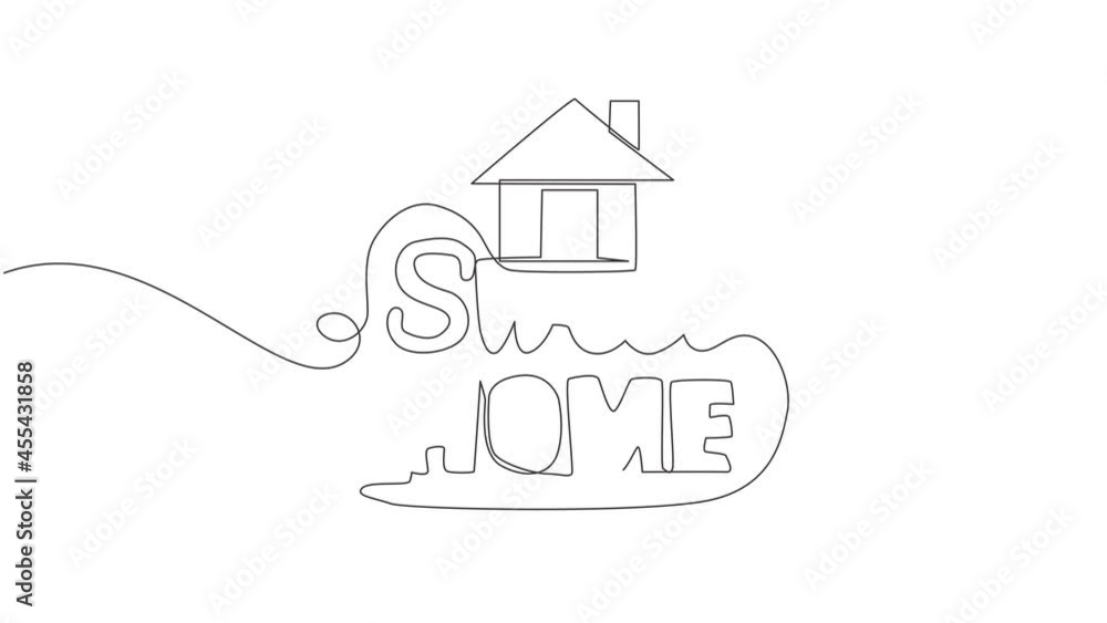 Animation of one line drawing of motivational inspirational lettering ...