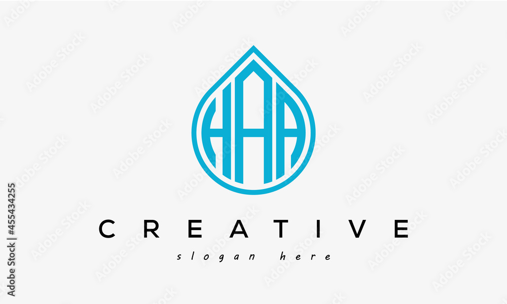 Water drop letters HAA logo initial template vector Stock Vector ...
