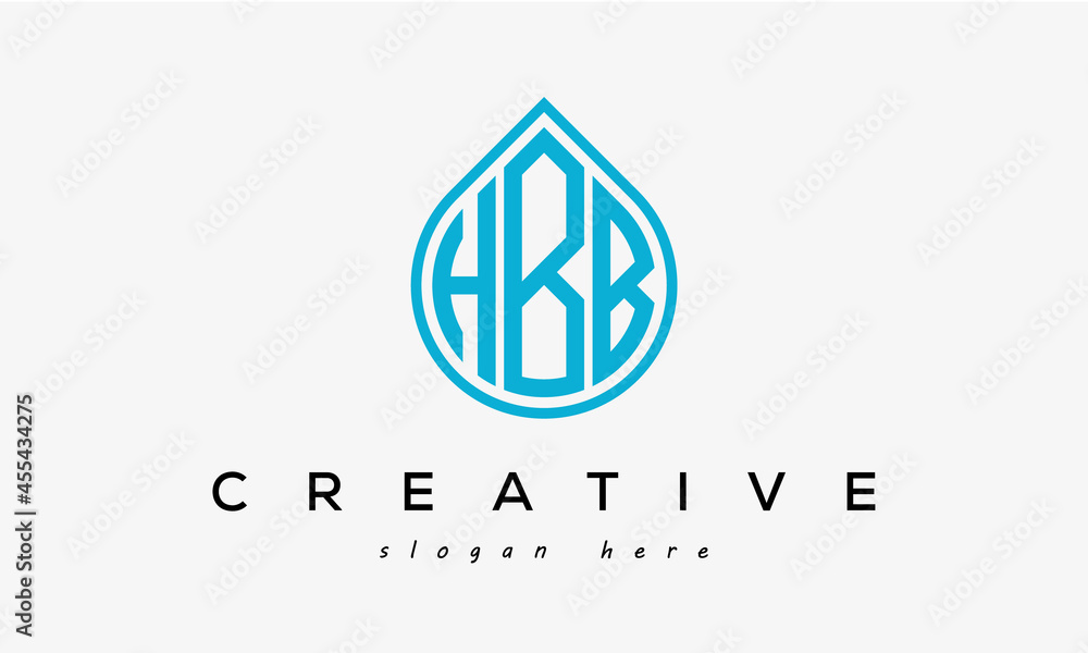 Water drop letters HBB logo initial template vector Stock Vector ...
