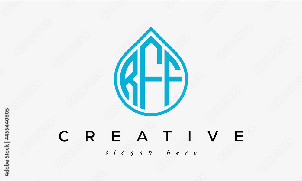 Water drop letters RFF logo initial template vector Stock Vector ...