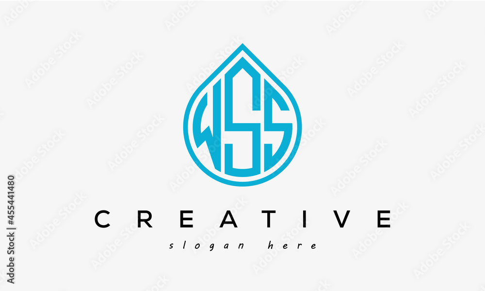 Water drop letters WSS logo initial template vector Stock Vector ...