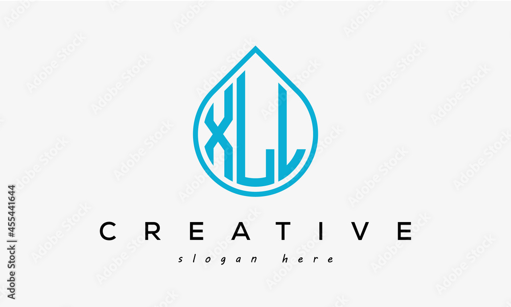 Water drop letters XLL logo initial template vector Stock Vector ...