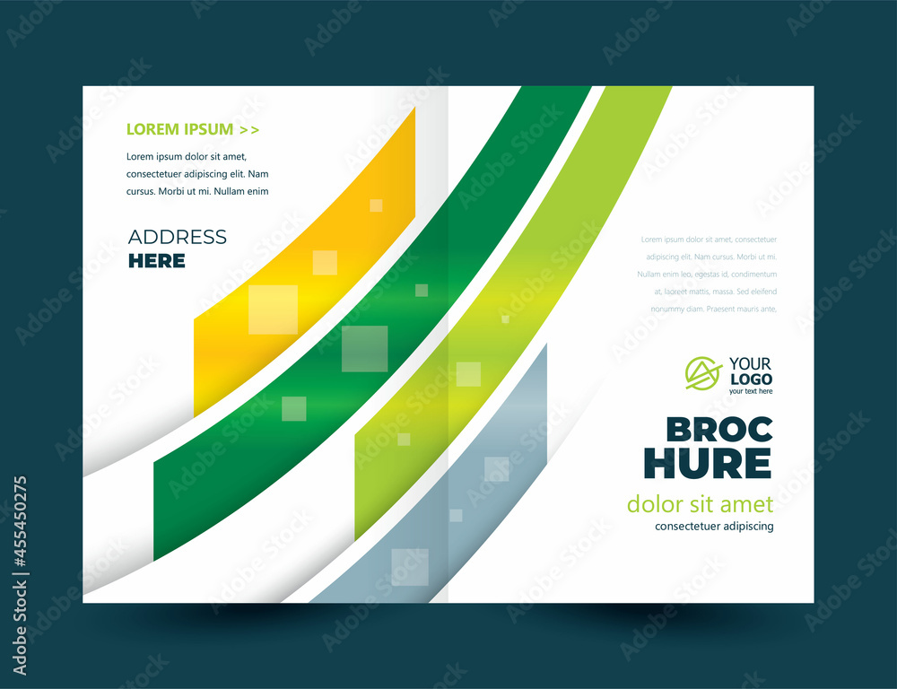 Brochure cover curves Stripes lines theme design template. Cmyk color ...