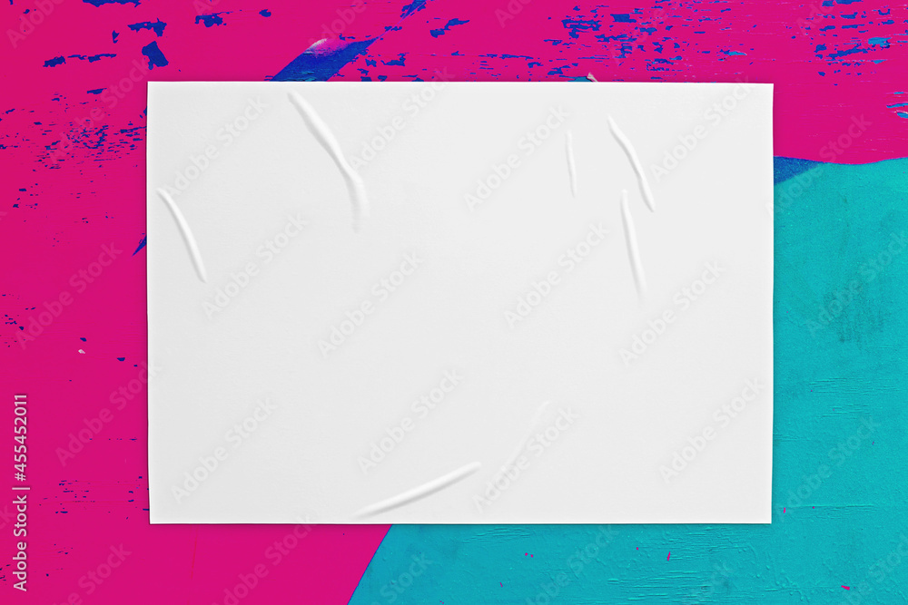 Closeup of colorful messy painted urban wall texture with wrinkled ...