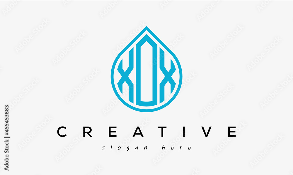 Water drop letter XOX logo initial template vector Stock Vector | Adobe ...