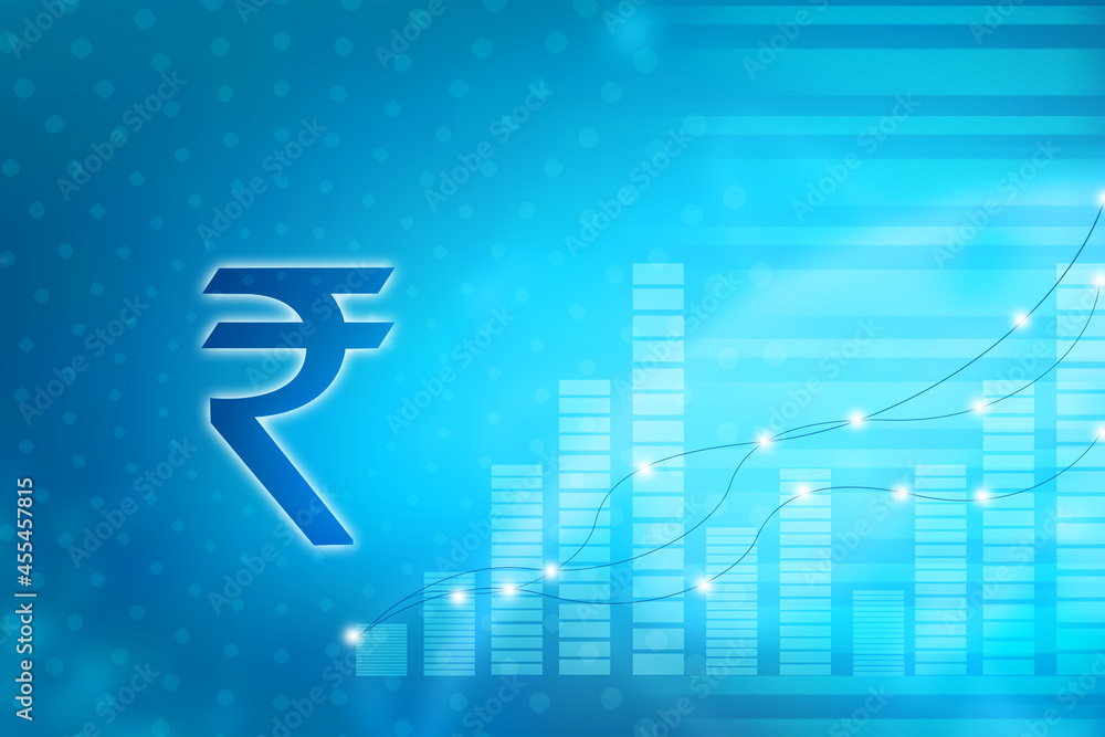 2d illustration rupee indian money rupay business background Stock ...