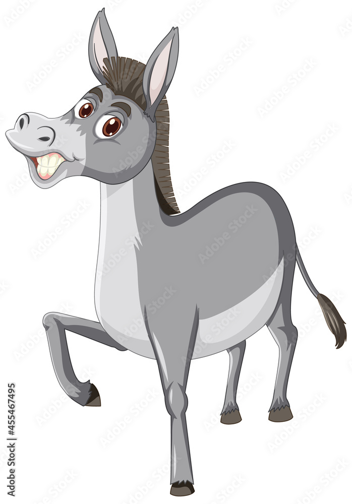 Donkey animal cartoon character Stock Vector | Adobe Stock
