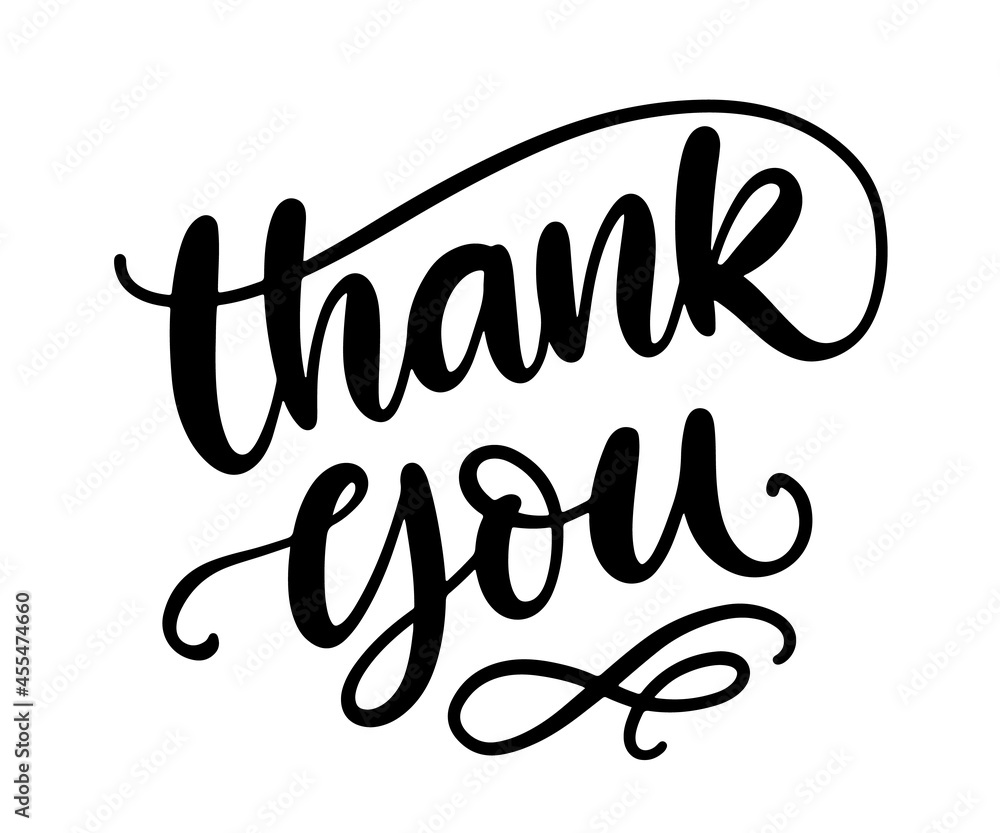 Thank You handwritten lettering Stock Vector | Adobe Stock