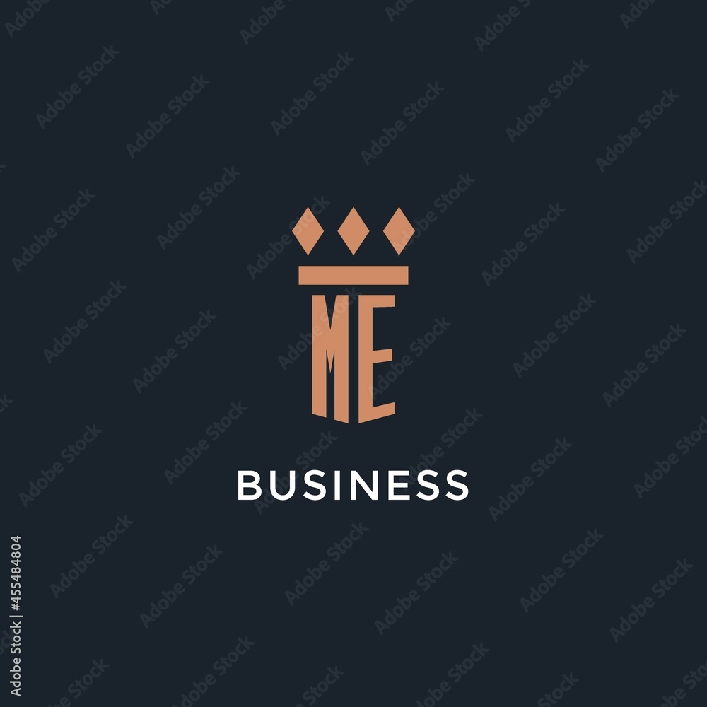 ME logo initial with pillar icon design, luxury monogram style logo for ...
