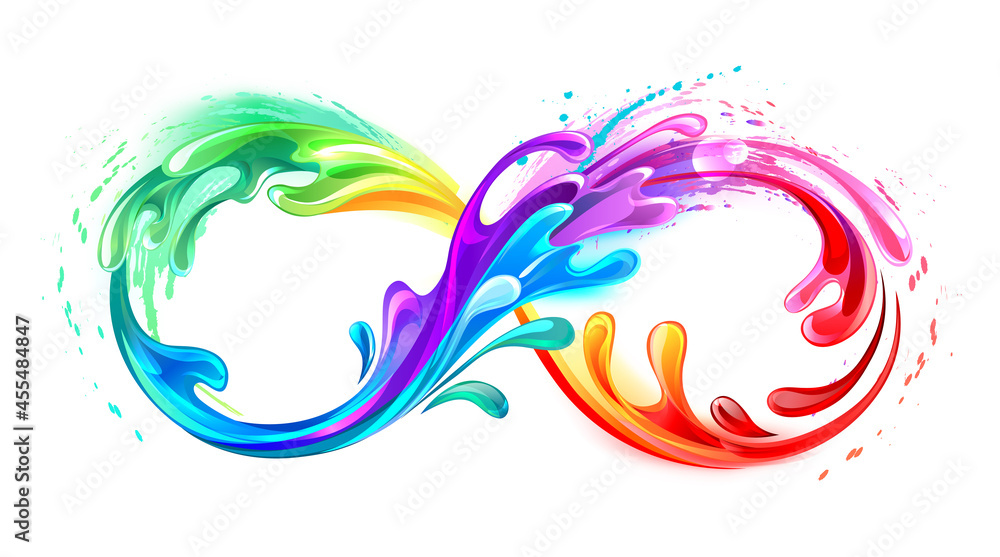 Infinity symbol with rainbow paint Stock Vector | Adobe Stock