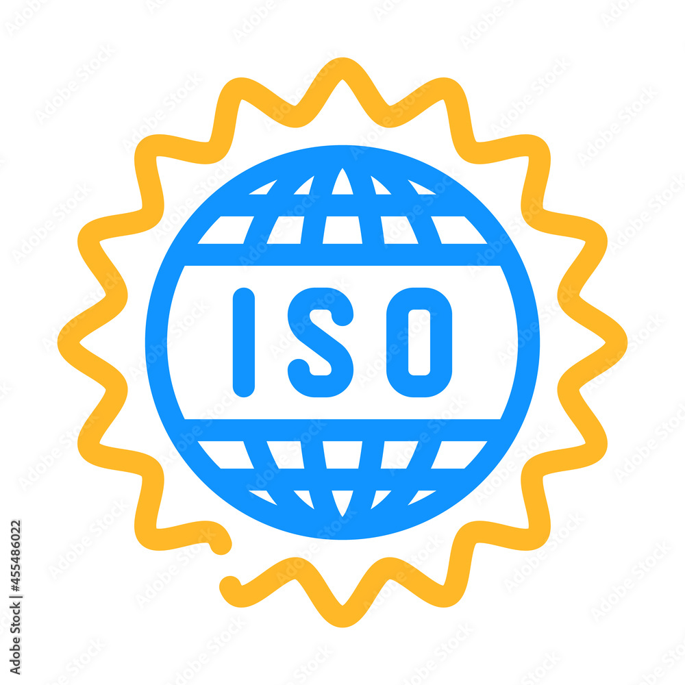 iso standard color icon vector. iso standard sign. isolated symbol ...