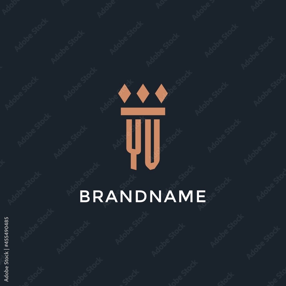 YV logo initial with pillar icon design, luxury monogram style logo for ...